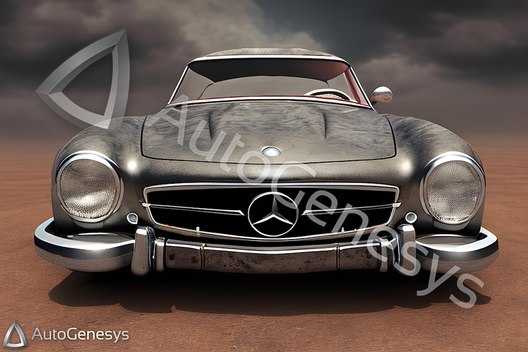 Mercedes Gullwing 300SL Digital Art, Car Poster, Garage Workshop Art ...