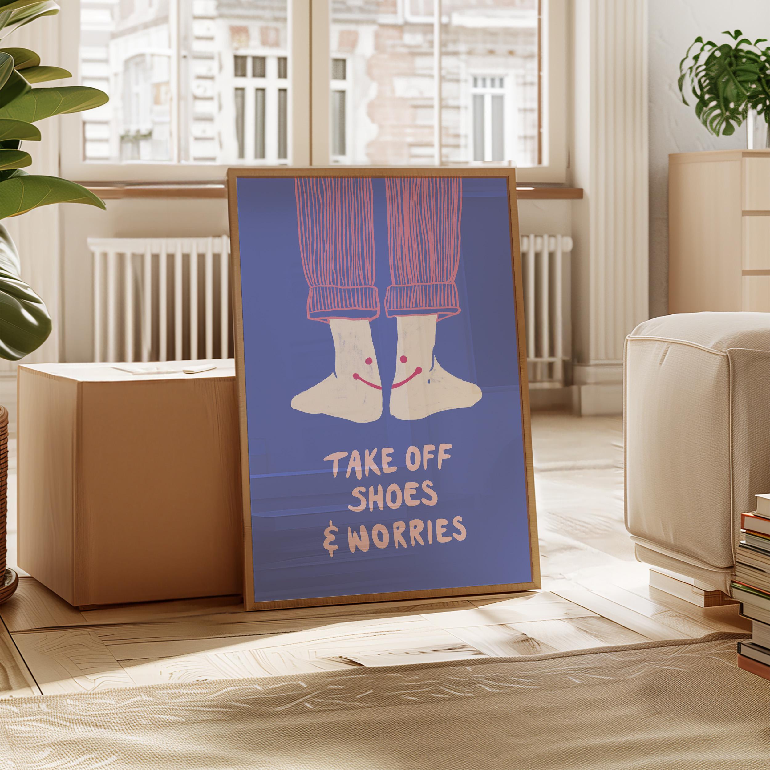 Remove Shoes Sign, Funny Entryway Wall Art, Door No Shoes Poster ...