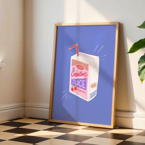 Creative Juice Box Art Print, Purple Wall Decor, Motivational Office ...