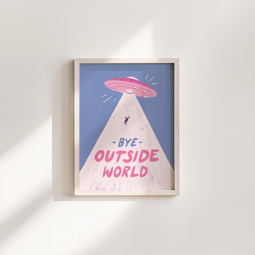 Funny UFO Wall Art, Introvert Wall Decor, Homebody Club, Entryway Sign ...