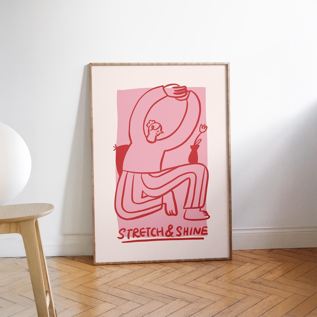 Stretch Poster, Bedroom Wall Art, Living Room Decor, Yoga Poster, Self ...