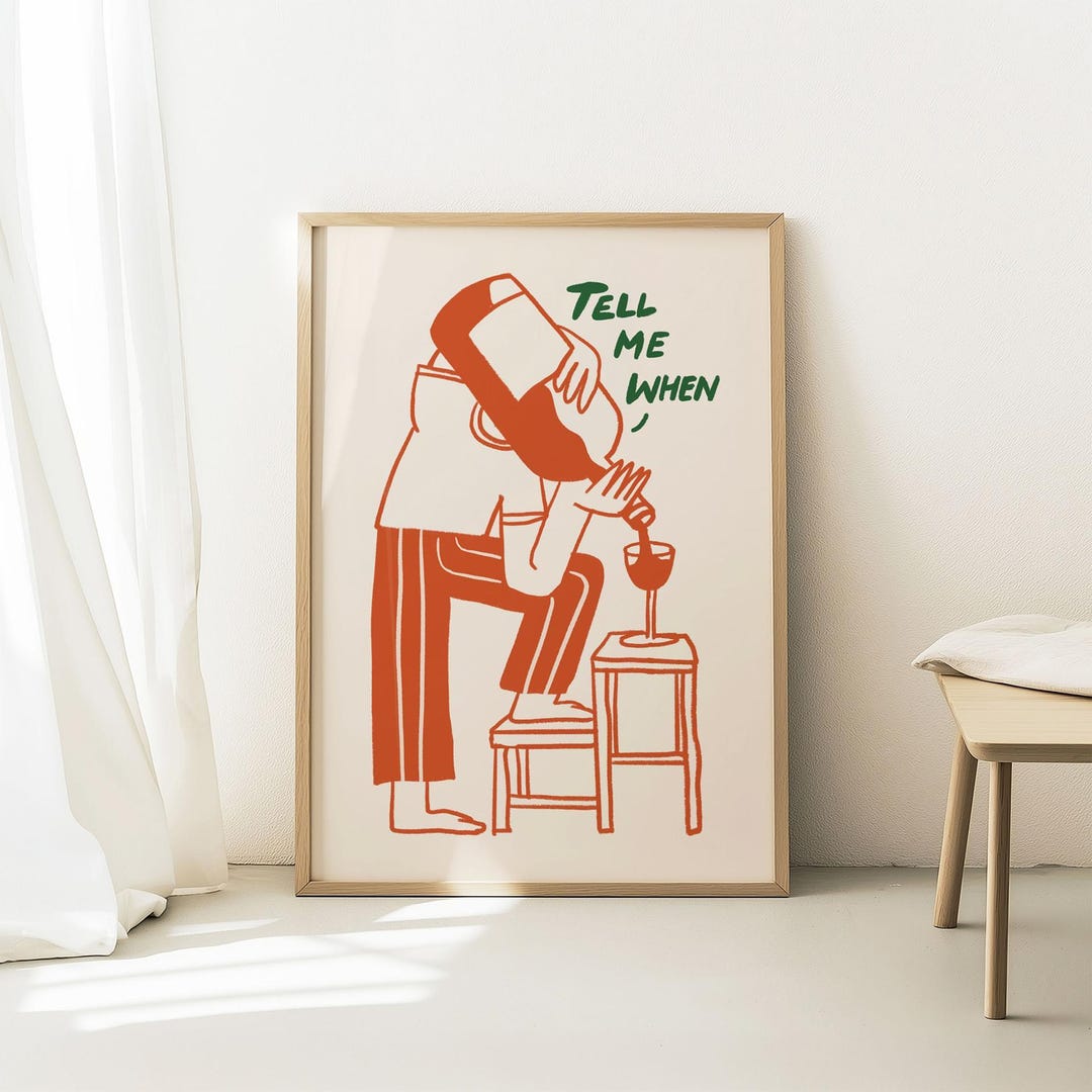 Funny Wine Art Print, Kitchen Bar Decor (digital Download) - Etsy