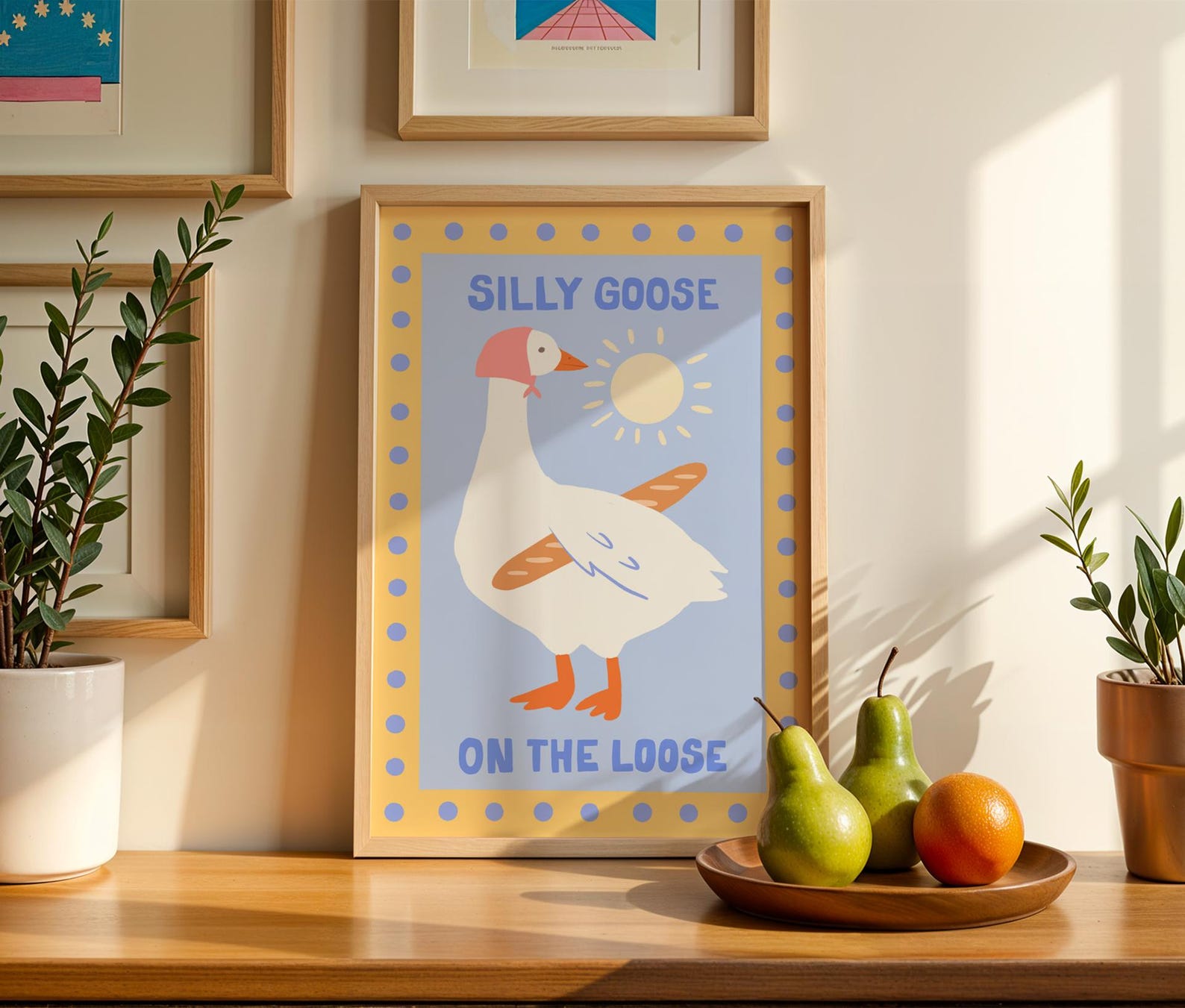 Silly Goose Wall Art, Funny Animal Nursery Print, Children Room Decor ...