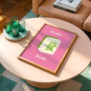 Mahjong Wall Art, Asian Good Luck Art, Make Luck Quote, Fa Cai ...