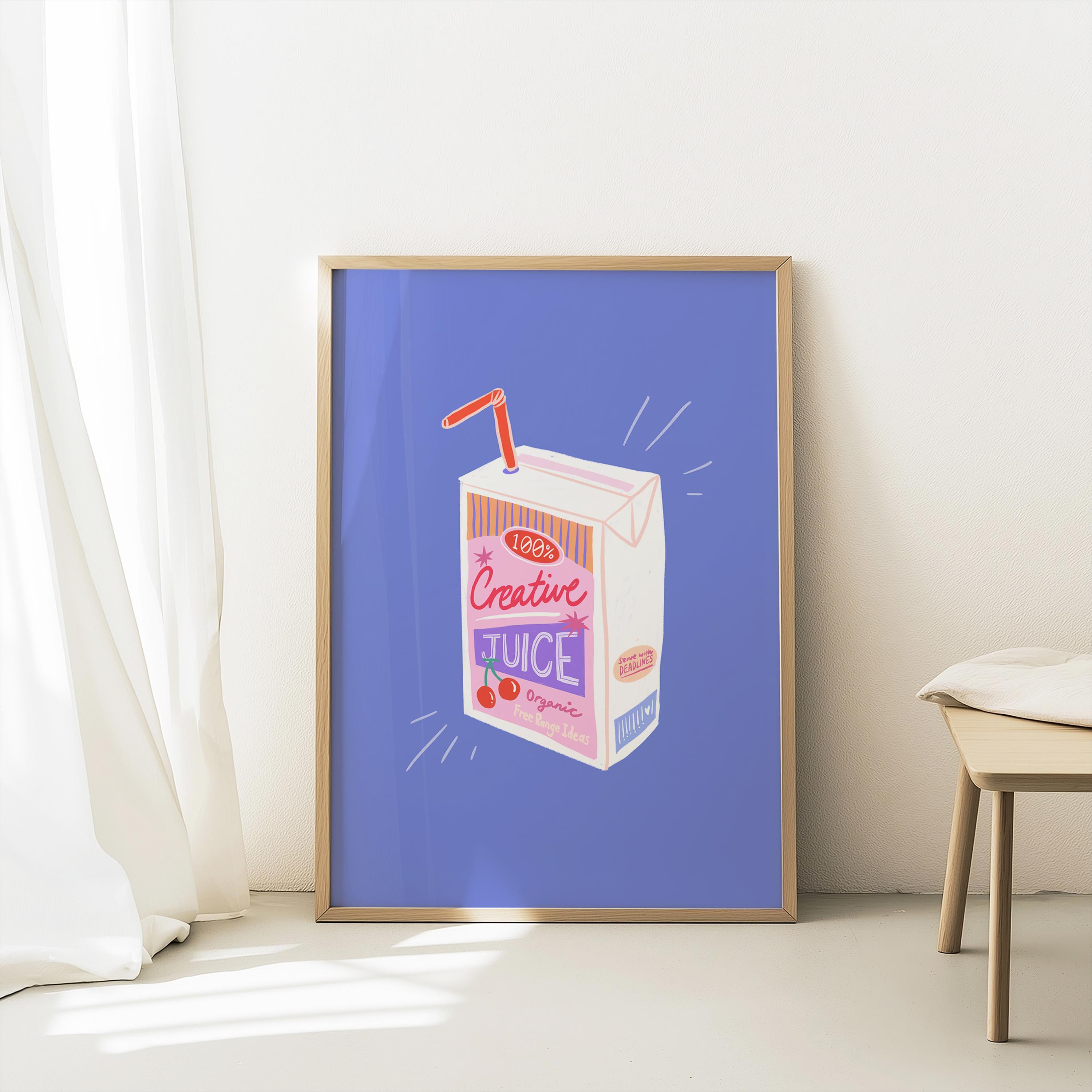 Creative Juice Box Art Print, Purple Wall Decor, Motivational Office ...