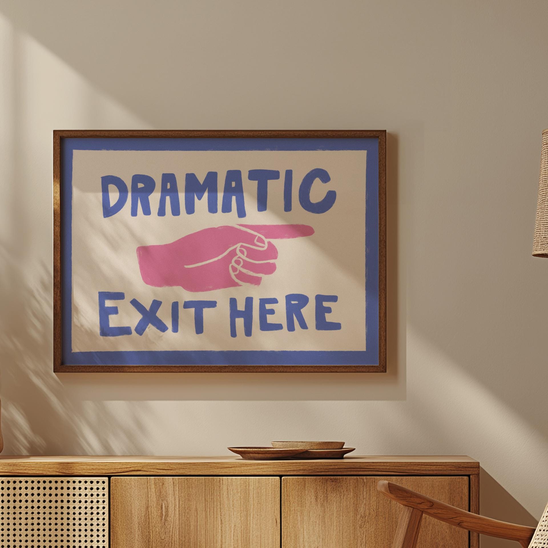 Dramatic Exit Print, Funny Exit Sign, Entryway Wall Art, Hallway Decor ...