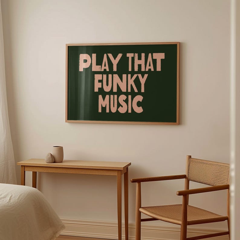 Play That Funky Music, Groovy Music Print, Retro Living Room Poster ...