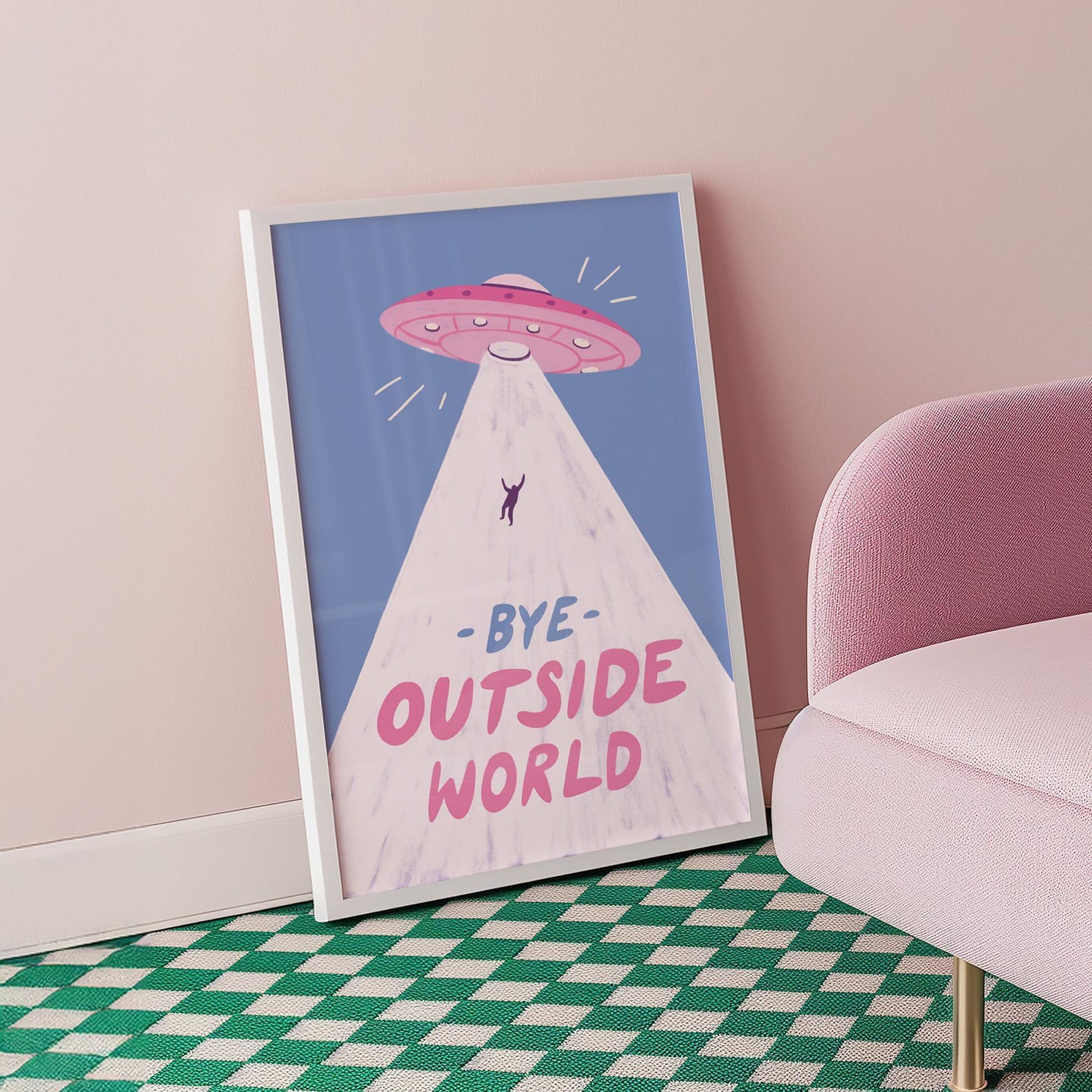 Funny UFO Wall Art, Introvert Wall Decor, Homebody Club, Entryway Sign ...