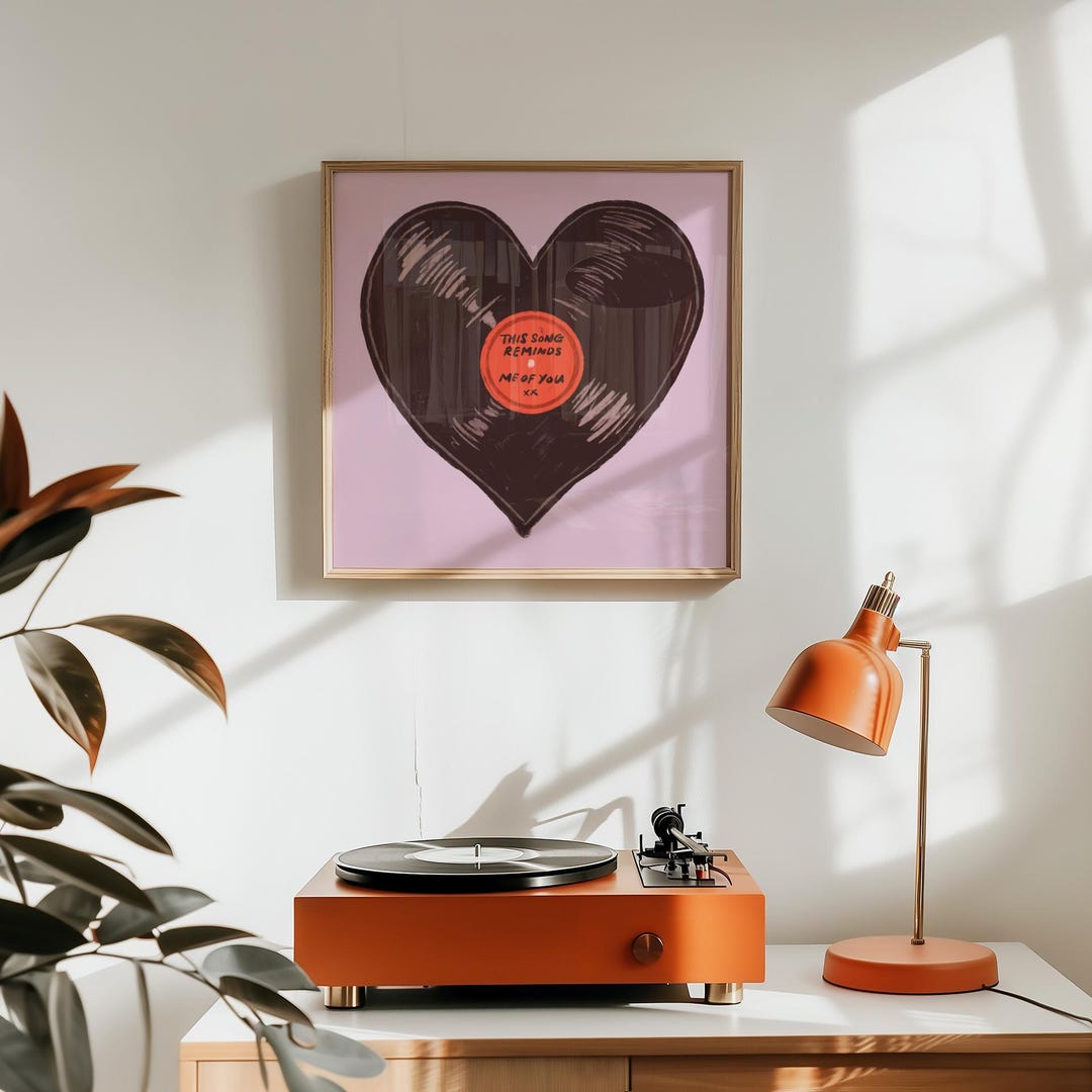Heart Shape Vinyl Wall Art, This Song Reminds Me of You, Vinyl Record ...