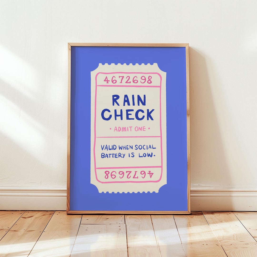 Quirky Introvert Print, Social Anxiety Room Decor, Relatable Poster ...