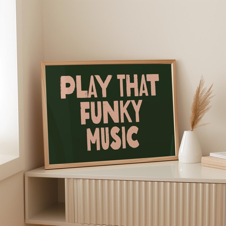 Play That Funky Music, Groovy Music Print, Retro Living Room Poster ...