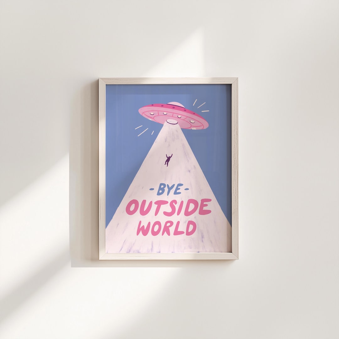 Funny Alien Abduction Art Print, Introvert Home Decor (digital Download ...