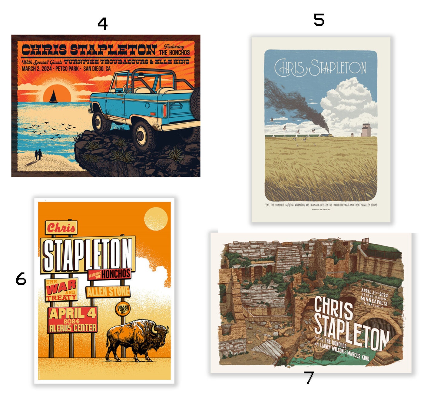 Custom Chris Stapleton US Bank Stadium Minneapolis Minnesota April 6 ...