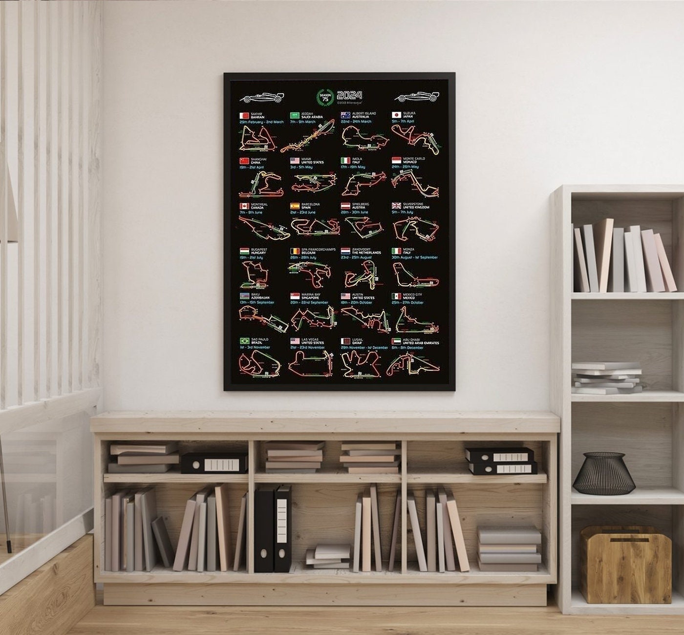Formula 1 2024 Detailed Season Fixtures Wall Calendar Formula 1 Poster ...