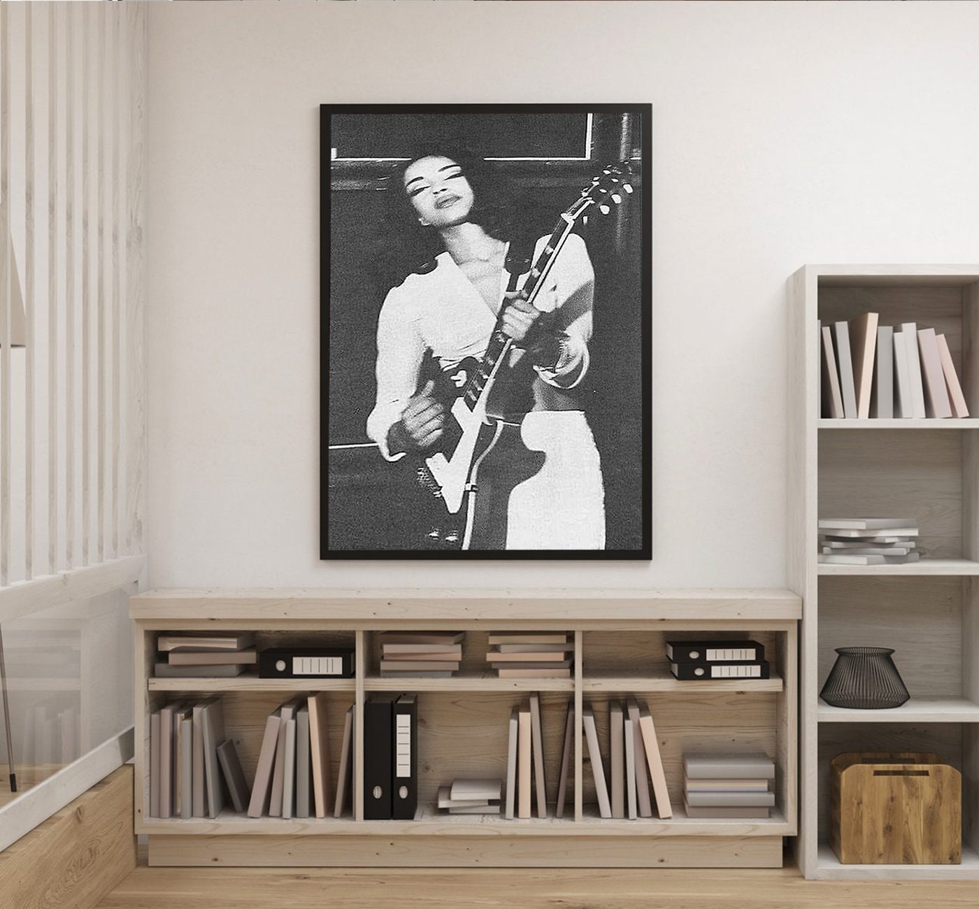 Sade Playing the Guitar Poster Black and White Print - Etsy