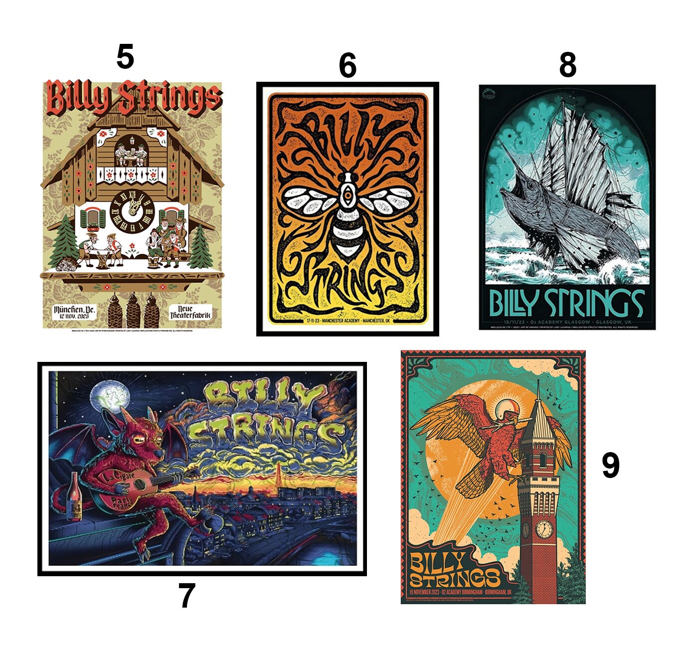 Custom Billy Strings New Years Run 2023 29-31 décembre La Nouvelle ...