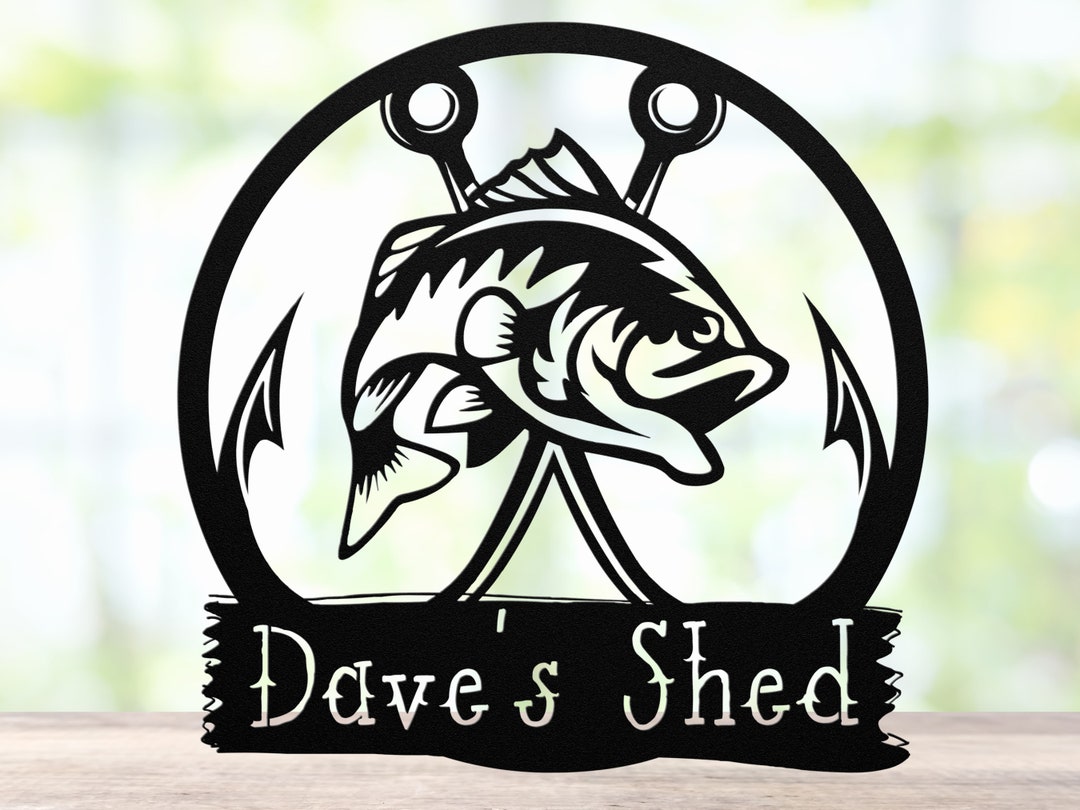 Custom Metal Fishing Sign, Personalized Fisherman Name Sign, Fishing ...