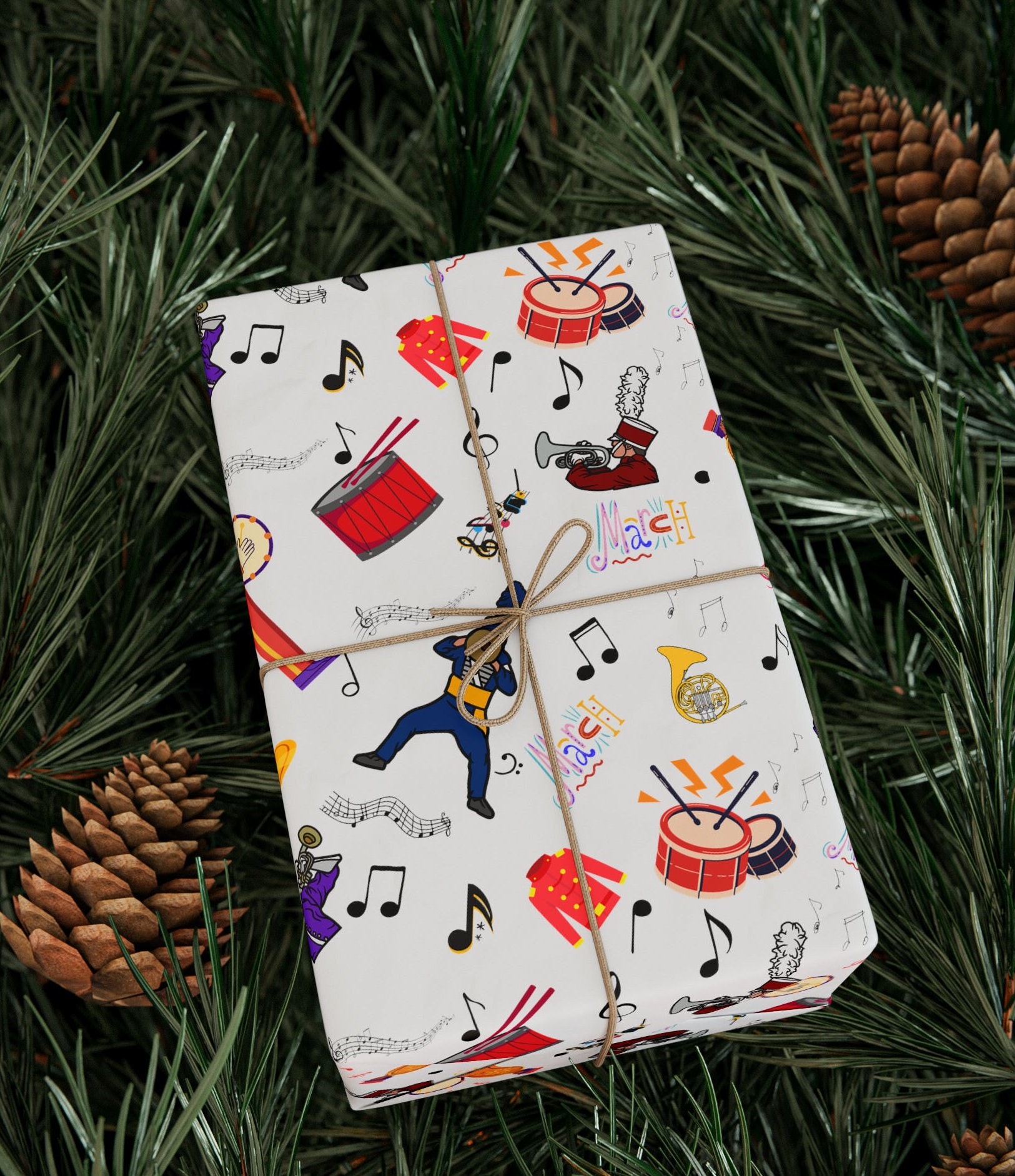 Marching Band Wrapping Paper, School Band Gift Wrap, Band Musician Gift ...