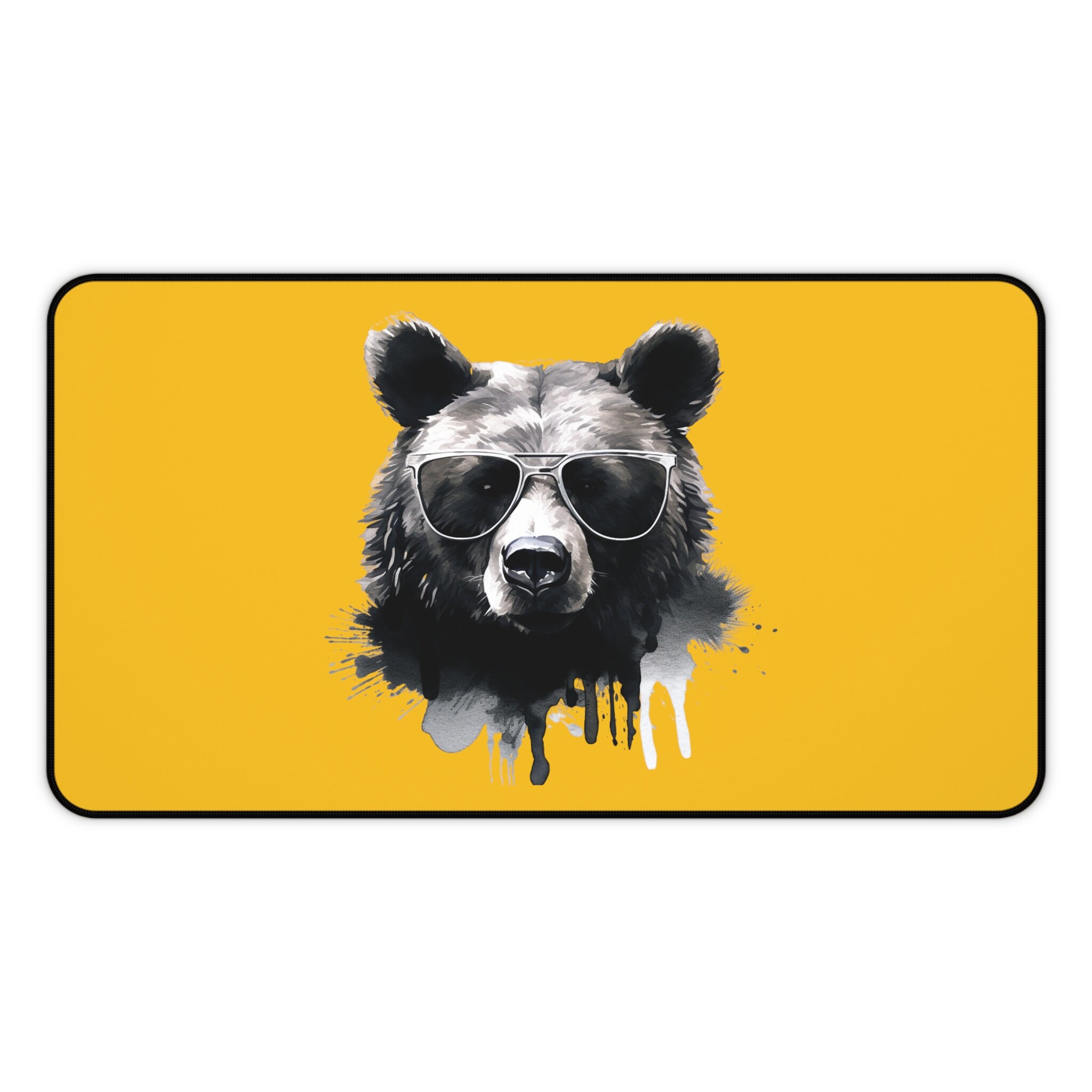 Yellow Bear Head Desk Mat, Gaming Desk Accessory, Gift Idea for Gamer ...