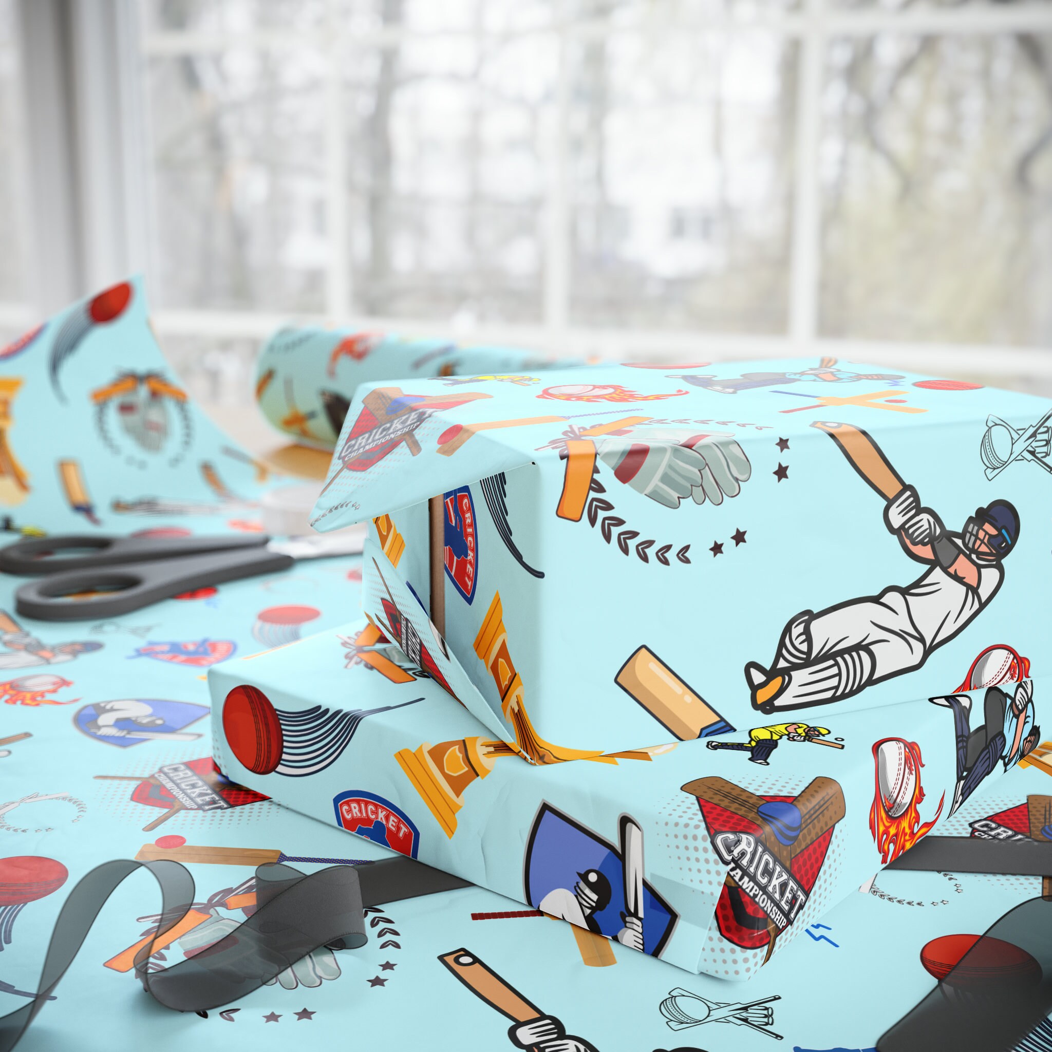 Cricket Gift Wrap, Cricket Player Wrapping Paper, Gift for Dad, Cricket ...