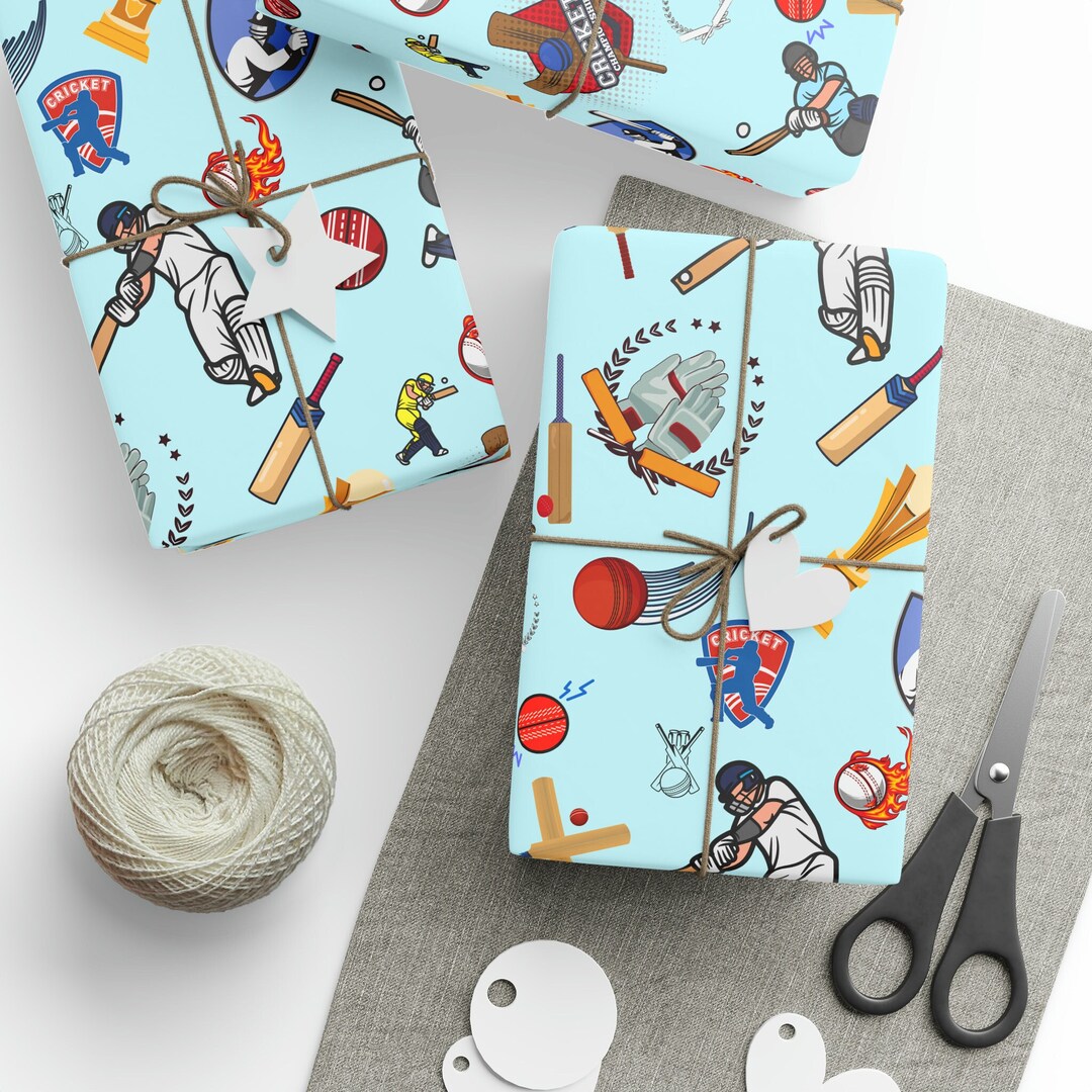 Cricket Gift Wrap, Cricket Player Wrapping Paper, Gift for Dad, Cricket ...