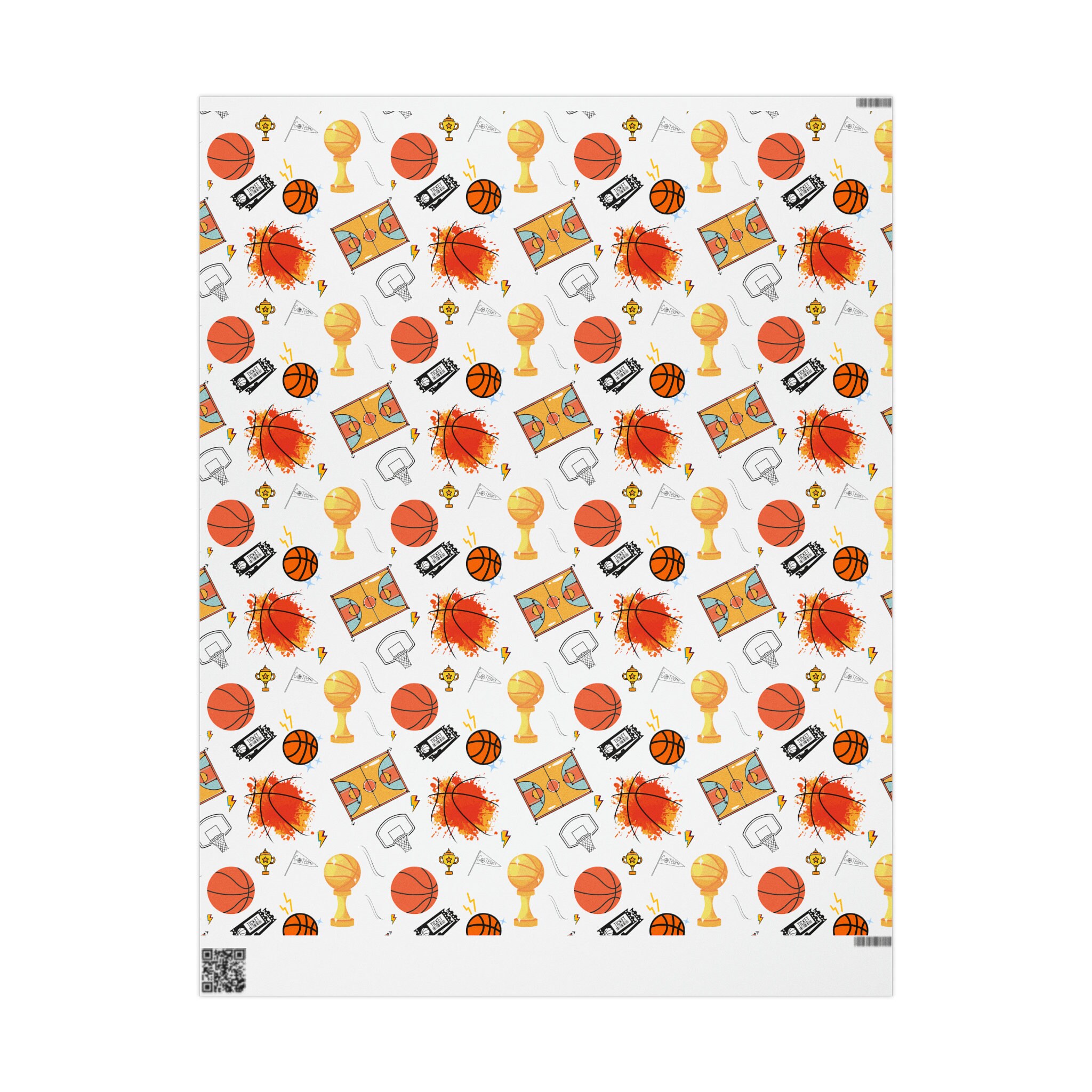 Basketball Wrapping Paper, Basketball Party Gift Wrap, Gift for Athlete ...