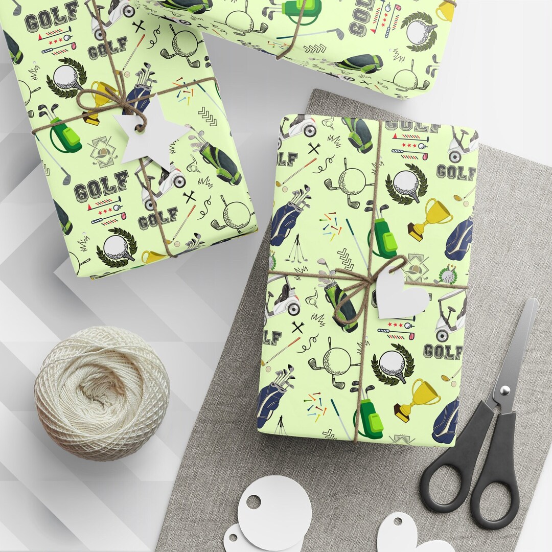 Golf Gift Wrap, Wrapping Paper for Golf Player, Gift for Dad or ...