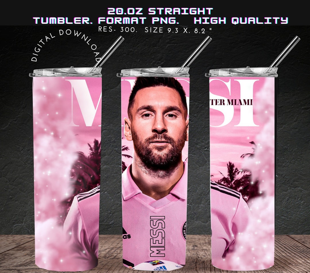 Messi, Miami Team, Club Internacional De Fútbol , Uniforme Rosa, 20oz ...