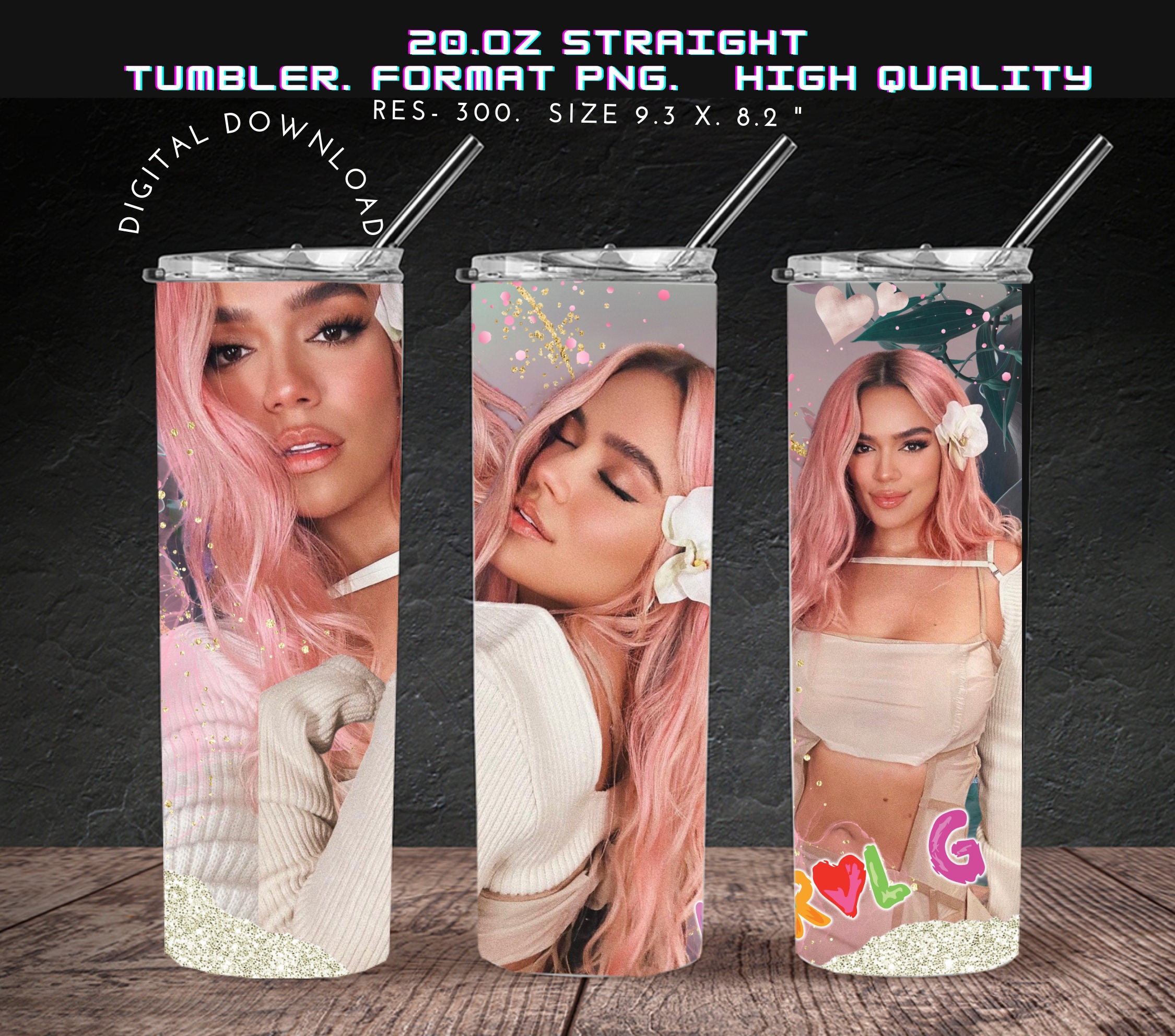 Karol G Pink Hair Karol G Pelo Rosado Bichota Tumbler - Etsy Australia