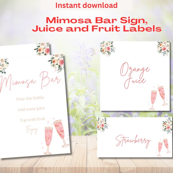 Mimosa Bar Labels - Etsy