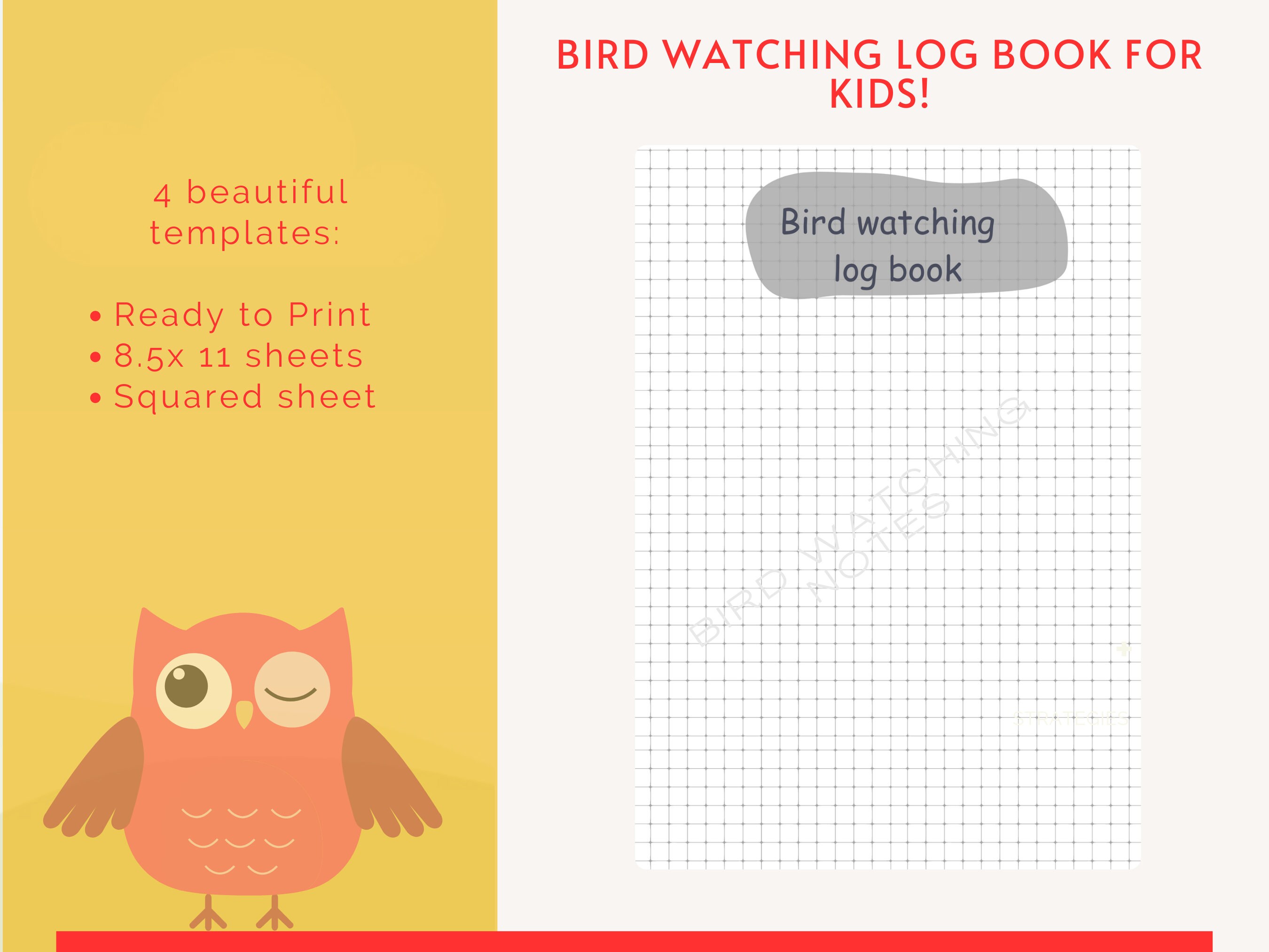 Bird Watching Log Journal for Kids Bird Watching Nature Journal Bird ...