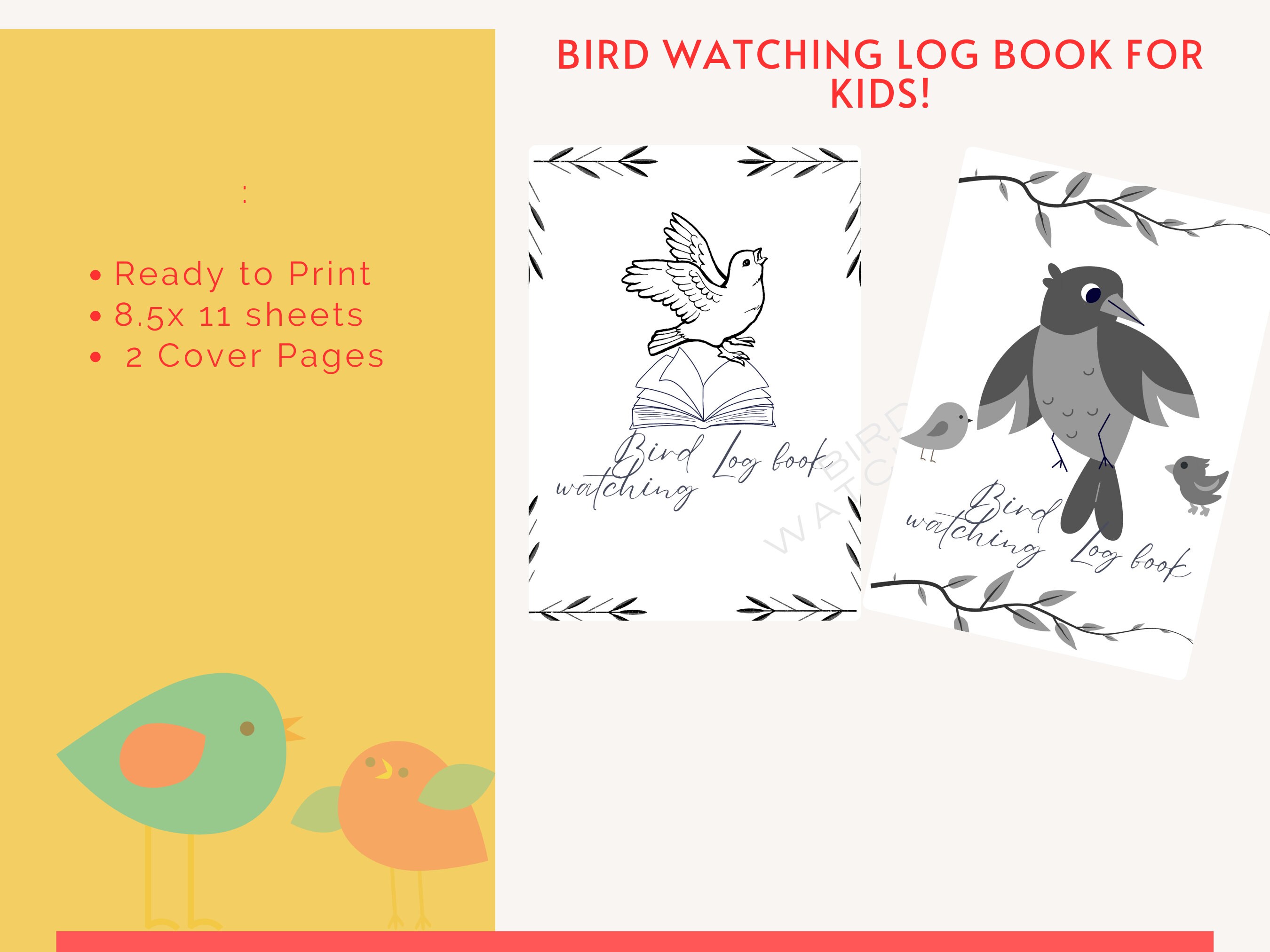 Bird Watching Log Journal for Kids Bird Watching Nature Journal Bird ...