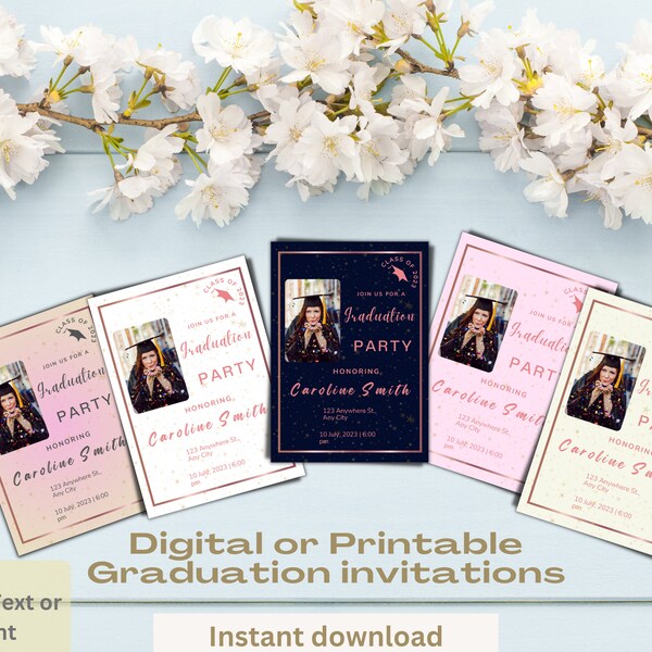 Graduation Invitations 2023 With Pictures - Etsy