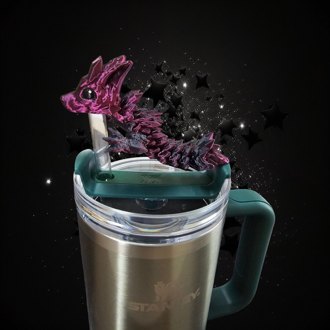 Crystal Wolf Dragon Straw Topper * Stanley or Brumate 30oz or 40oz ...