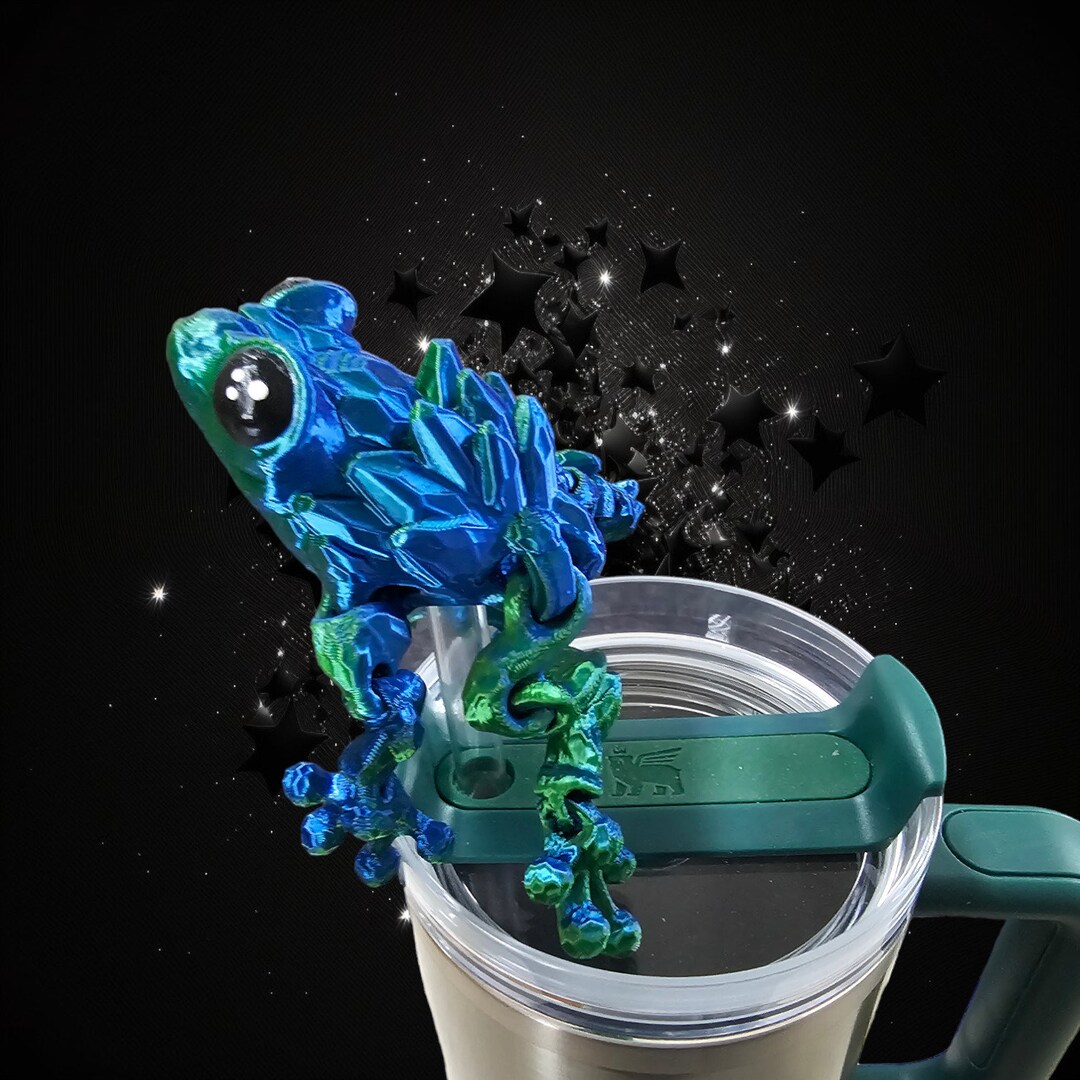 Gemstone Frog Straw Topper * Stanley 30 Oz or 40oz Straw Topper * Fits ...