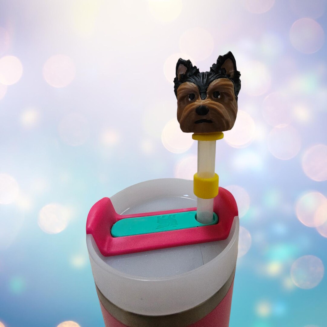 Yorkie Dog * Dog Straw Topper * 10mm Straw Topper * 3D Printed * Gift ...