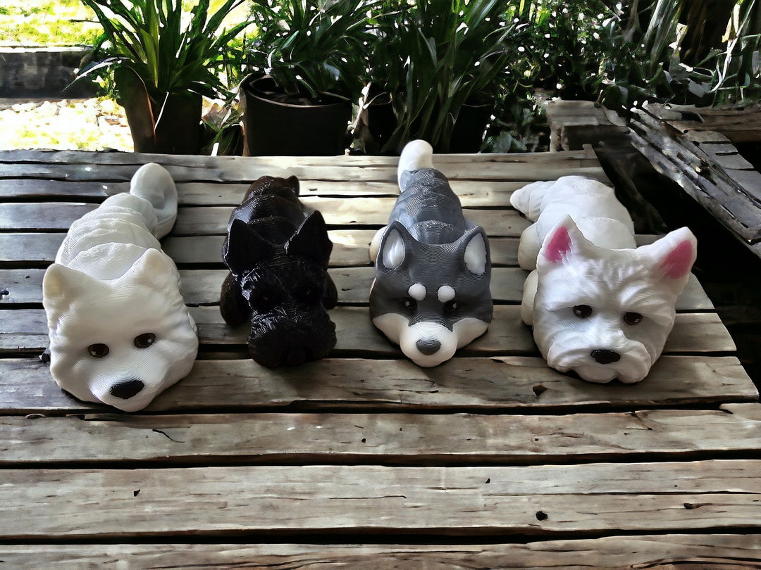 Flexi Dogs 3D Printed Flexi Dogs 5 Inches Long Scottish Terrier Samoyed ...