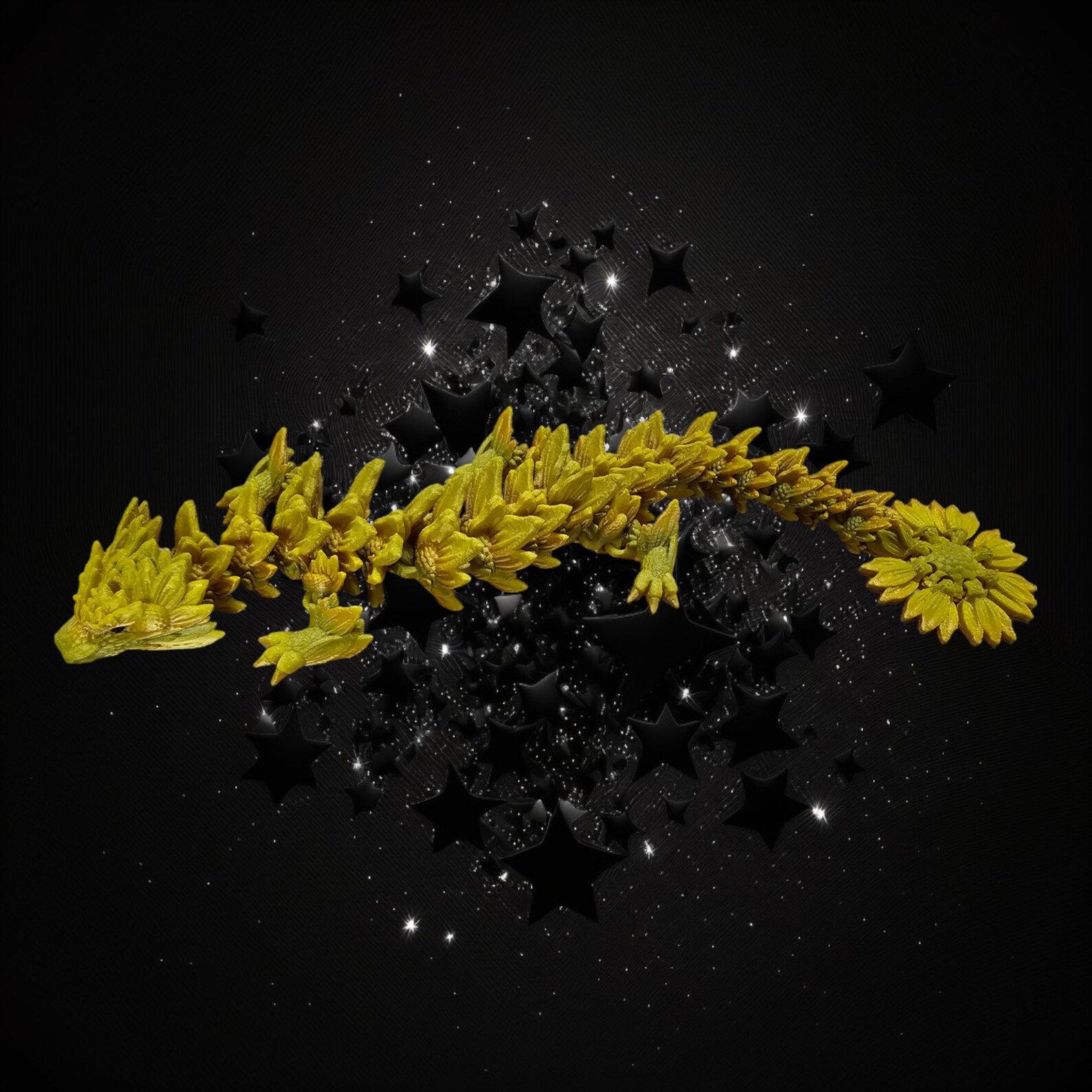 Sunflower Dragon 3D Printed Articulated Sunflower Dragon 20 Inches Long ...