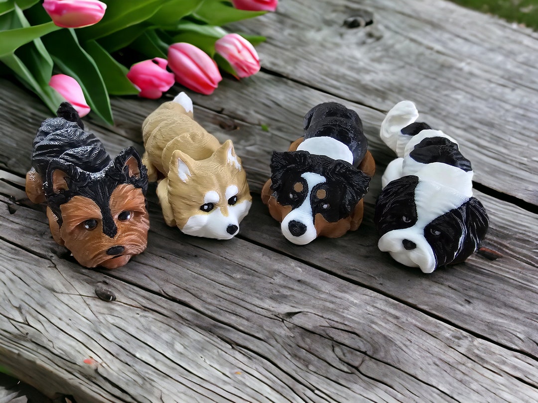 Flexi Dogs 3D Printed Flexi Dogs 5 Inches Long Yorkie Pomeranian Aussie ...