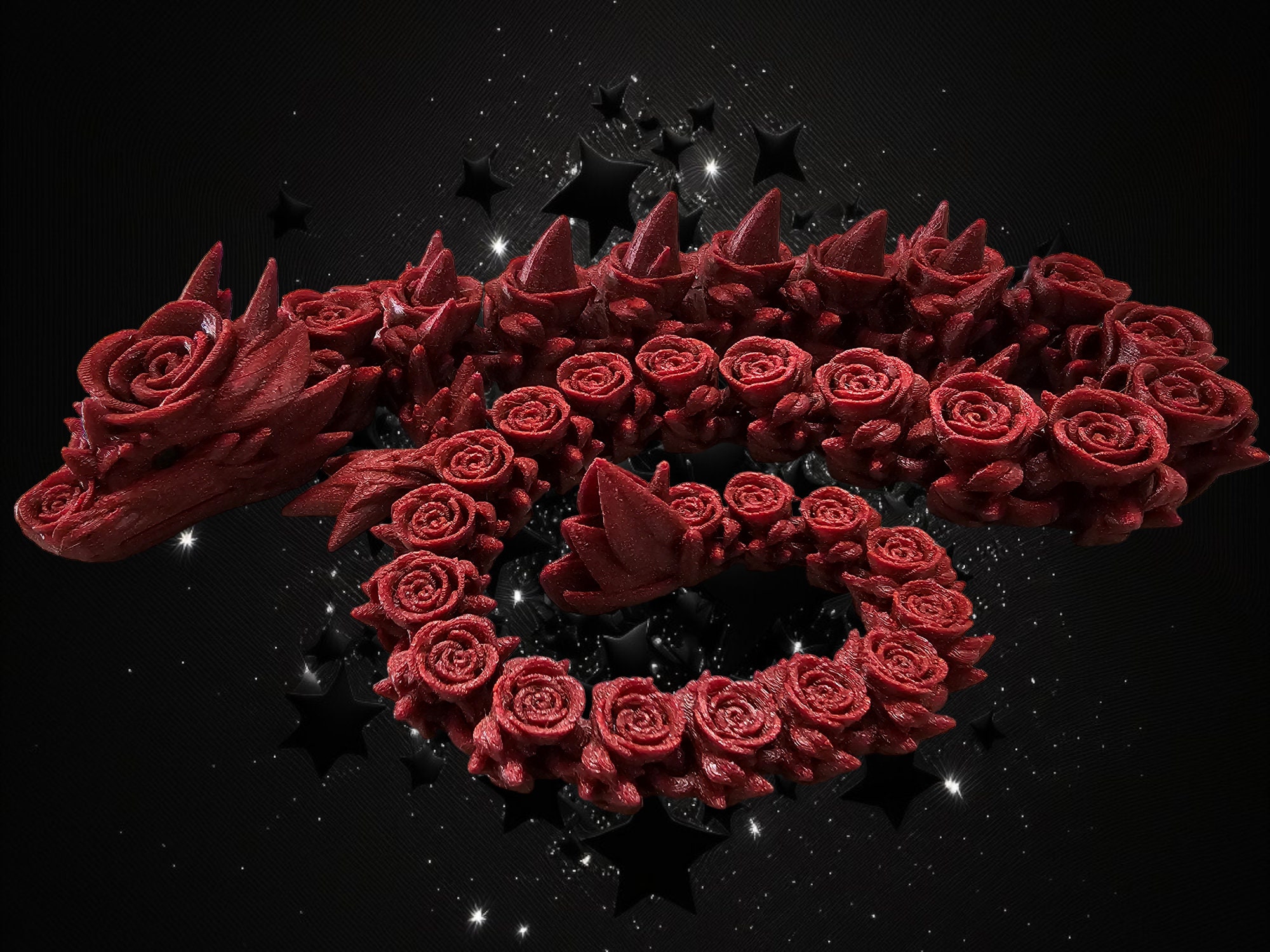 Rose Dragon 3D Printed Articulated Rose Dragon 29 Inches Long - Etsy