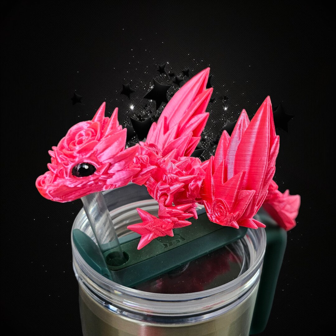 Rose Wing Dragon Straw Topper * Stanley or Brumate 30 Oz or 40oz Straw ...