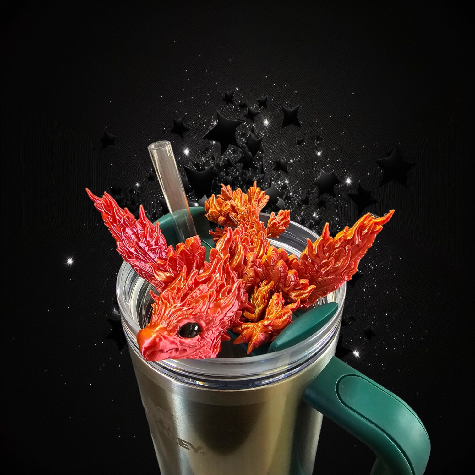 Phoenix Dragon Straw Topper Stanley 30 Oz or 40oz Straw Topper Fits ...