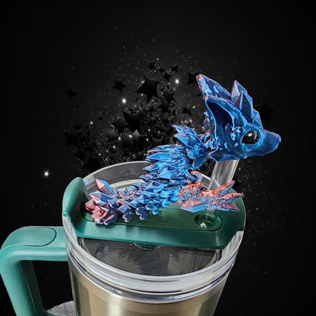 Crystal Wolf Dragon Straw Topper * Stanley or Brumate 30oz or 40oz ...