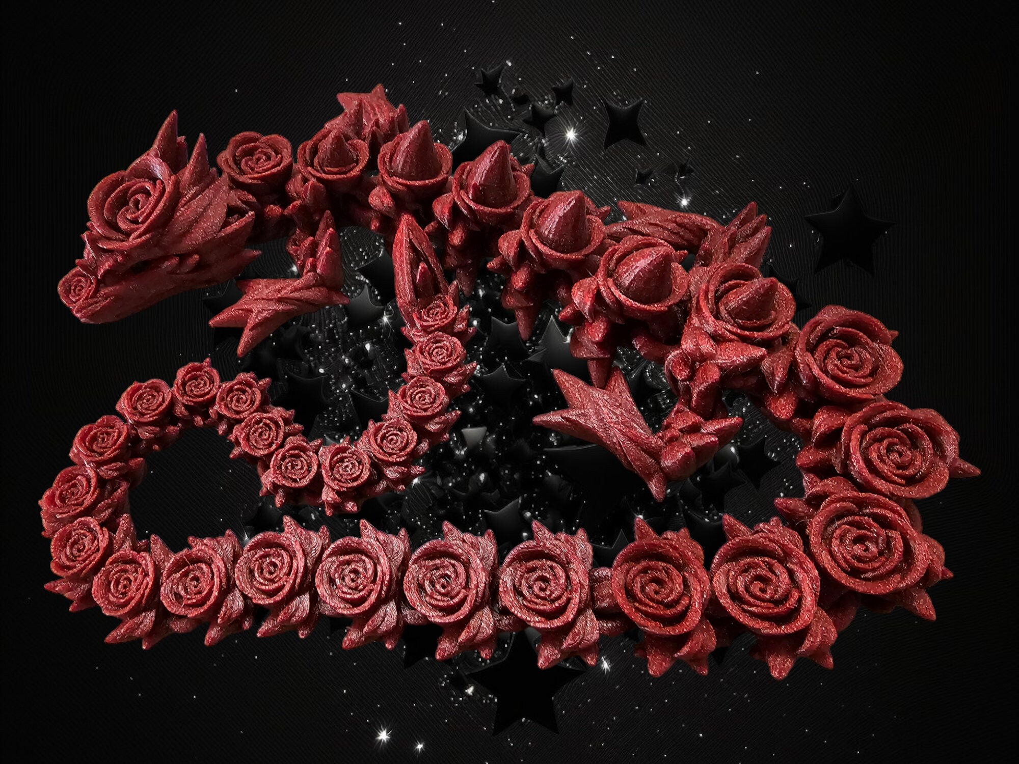 Rose Dragon 3D Printed Articulated Rose Dragon 29 Inches Long - Etsy