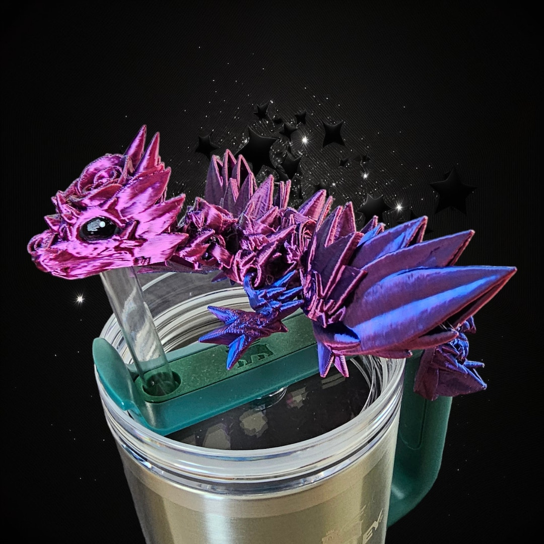 Rose Wing Dragon Straw Topper Stanley 30 Oz or 40oz Straw Topper Fits ...