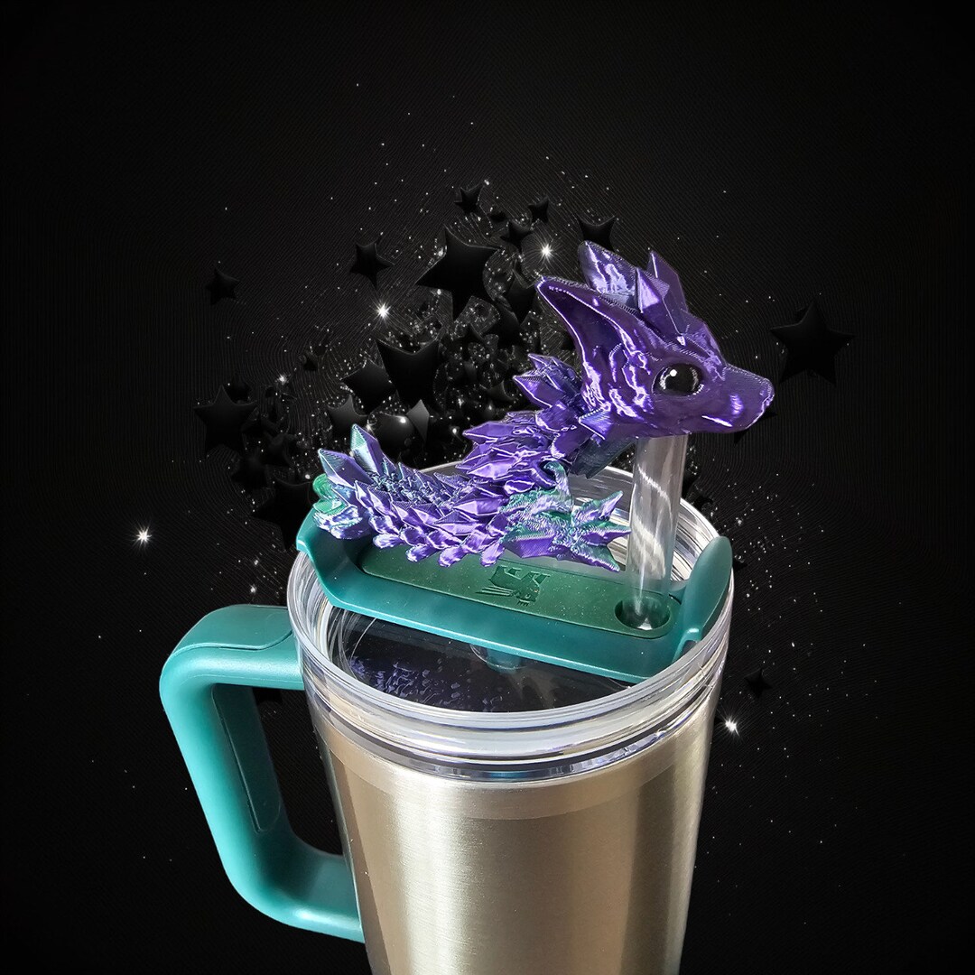 Crystal Wolf Dragon Straw Topper * Stanley or Brumate 30oz or 40oz ...