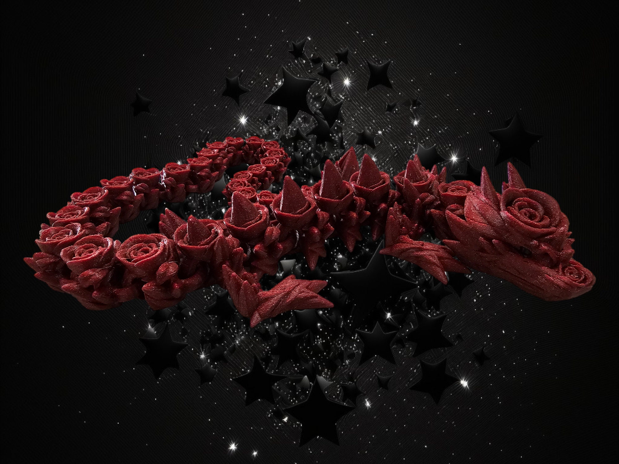 Rose Dragon 3D Printed Articulated Rose Dragon 29 Inches Long - Etsy