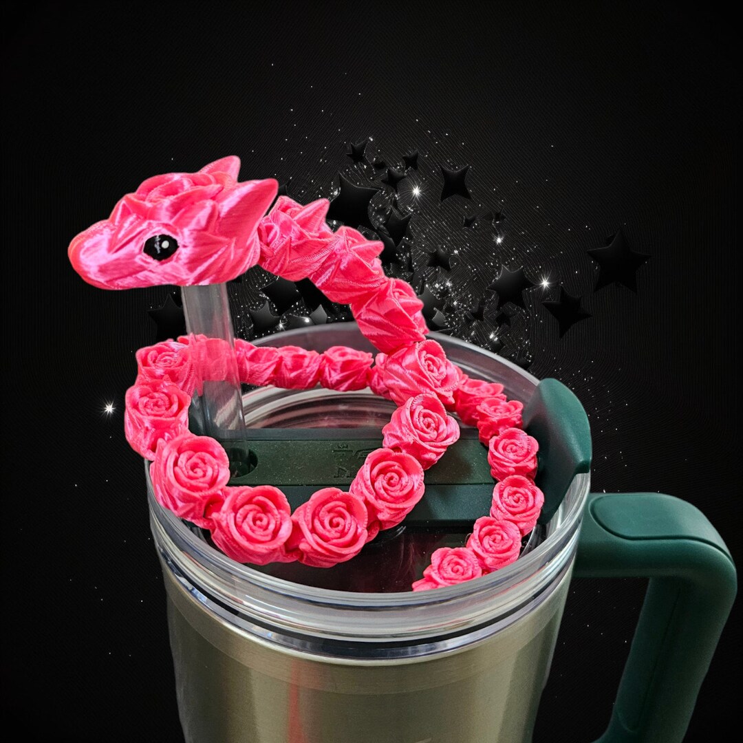Rose Snake Straw Topper * Stanley or Brumate 30oz or 40oz Straw Topper ...
