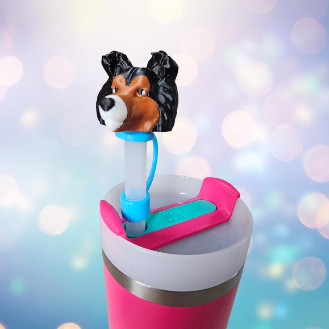 Collie Dog * Dog Straw Topper * 10mm Straw Topper * 3D Printed * Gift ...