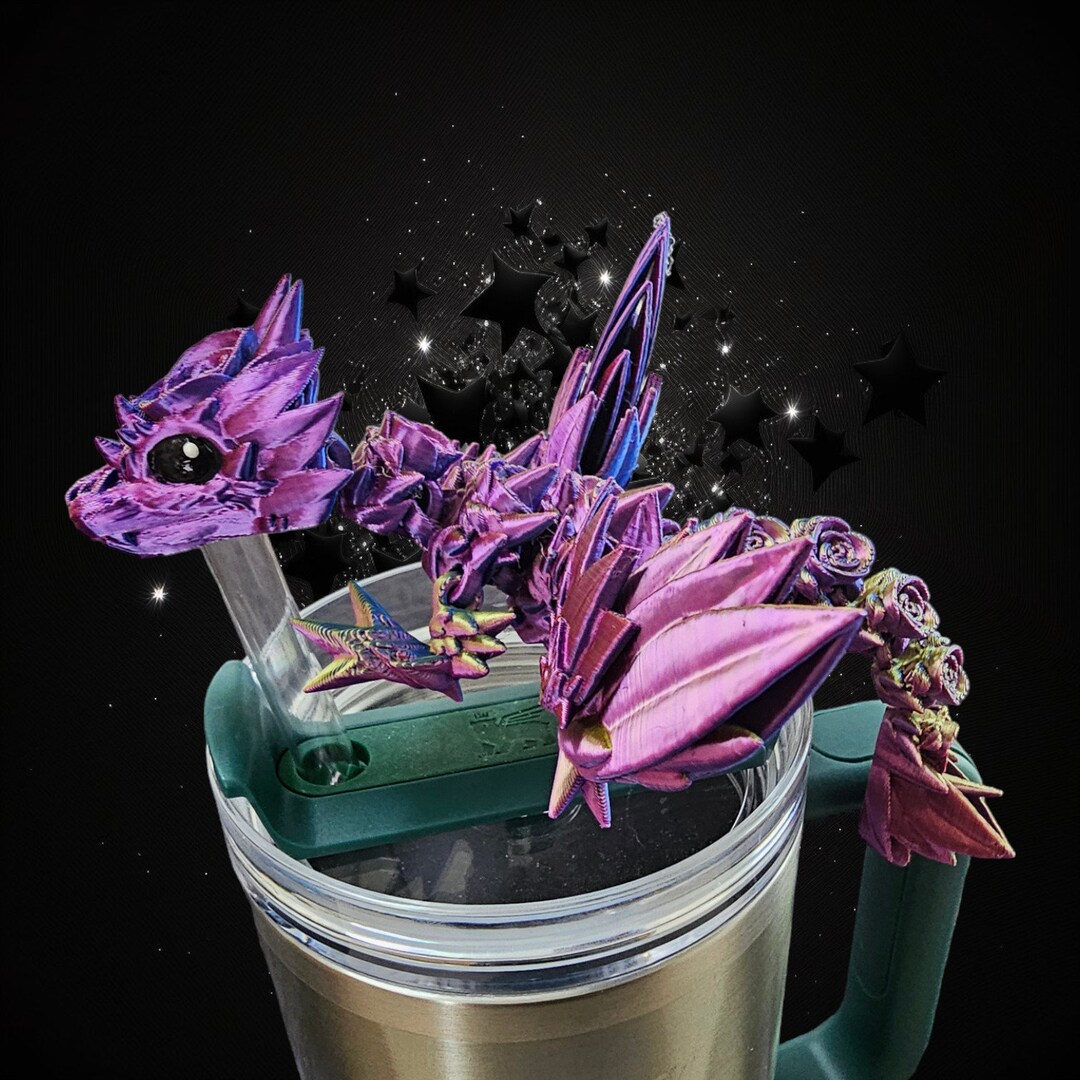 Rose Wing Dragon Straw Topper Stanley 30 Oz or 40oz Straw Topper Fits ...